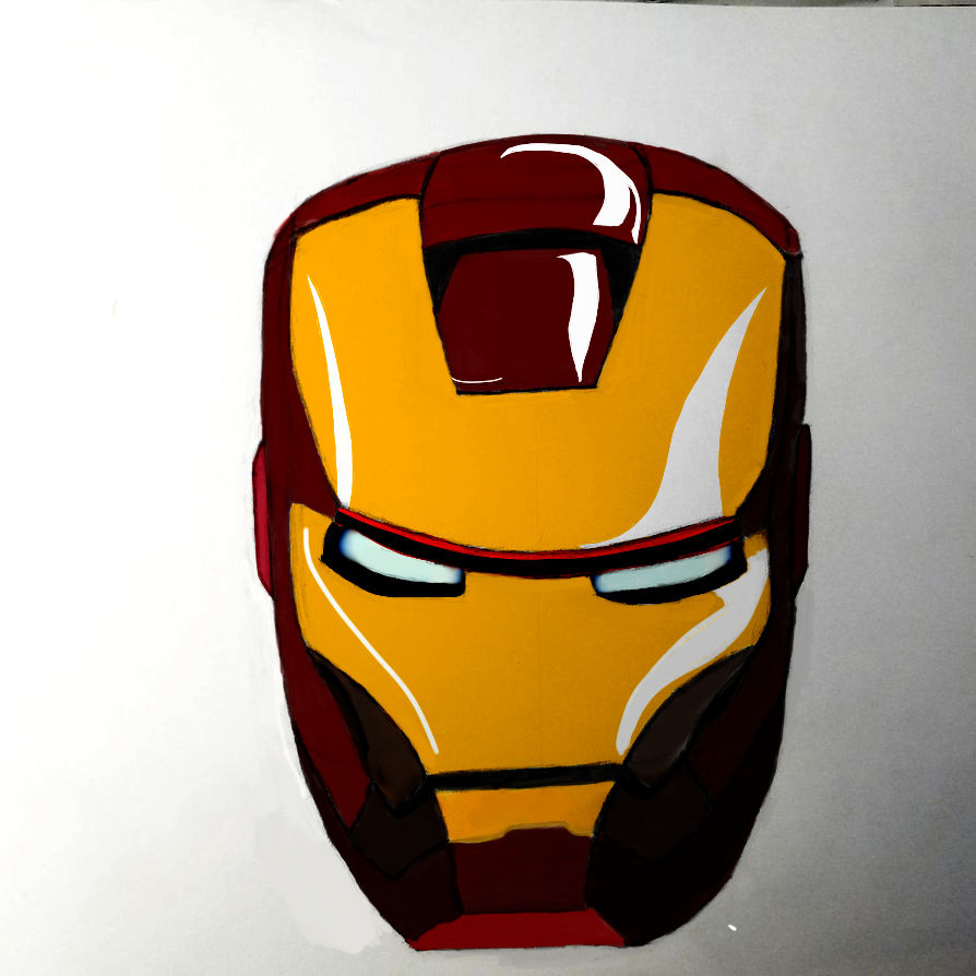 how to draw the iron man mask