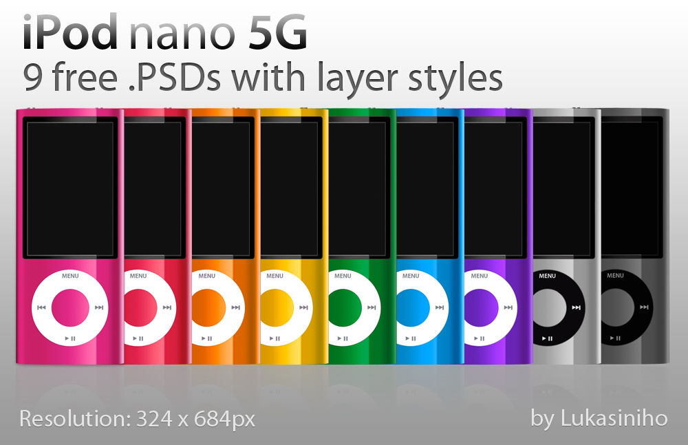iPod nano 5G - 9 free .PSDs by Lukasiniho on DeviantArt