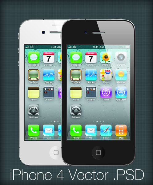 iPhone 4 vector PSD by unashige on DeviantArt