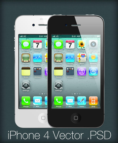 iPhone 4 vector PSD by unashige on DeviantArt