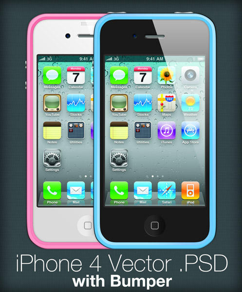 iPhone4 Vector PSD with Bumper by unashige on DeviantArt