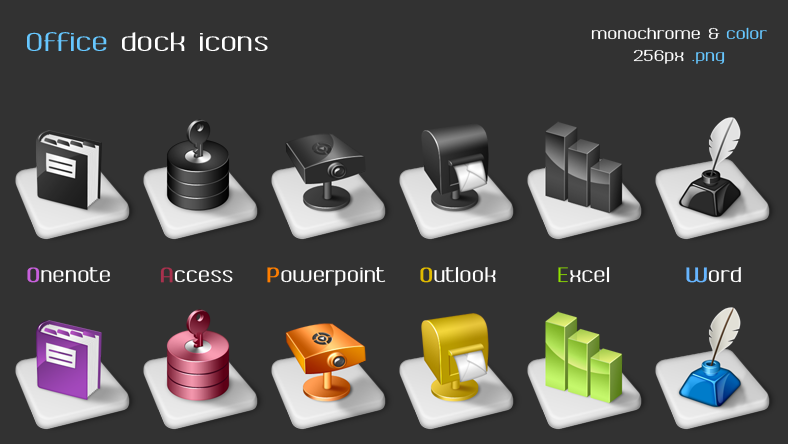 Office dock icons by arrioch on DeviantArt