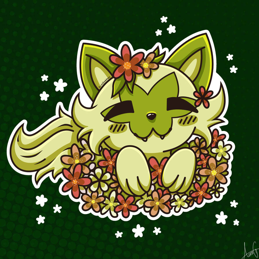 Sprigatito Sticker design - Pokemon Scarlet/Violet by AuraGoddess on ...