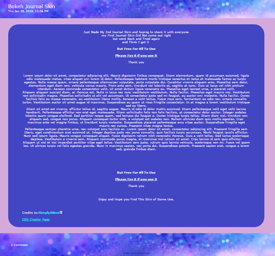 Free Bokeh Journal Skin By Pamonk On Deviantart