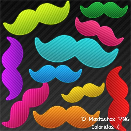 10 Mostachos PNG Coloridos pedido by AgussGomez on DeviantArt