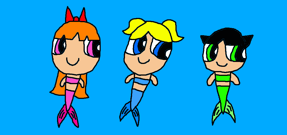 The PowerPuff Girls as mermaids by jrg2004 on DeviantArt