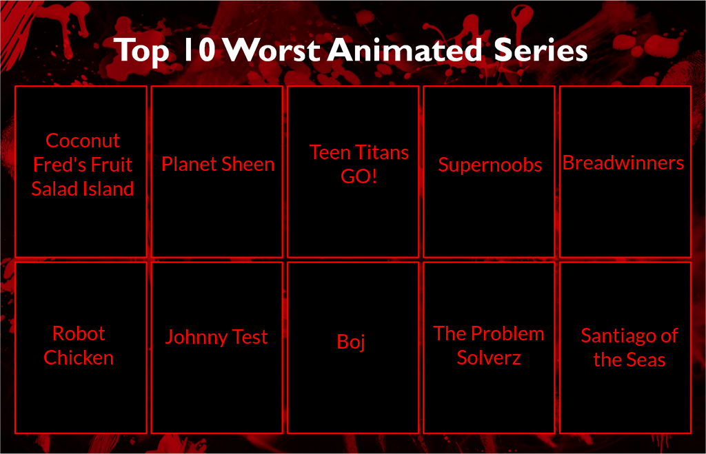 My Top 10 Worst Animated Series by jrg2004 on DeviantArt