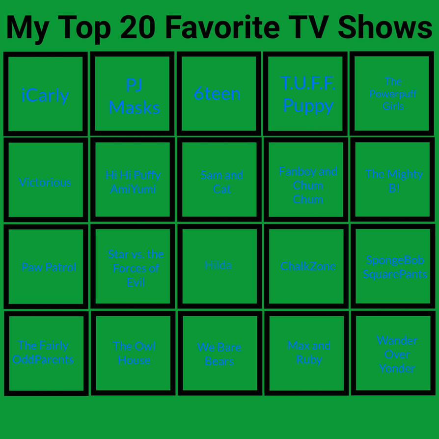 My Top 20 Favorite Shows by jrg2004 on DeviantArt