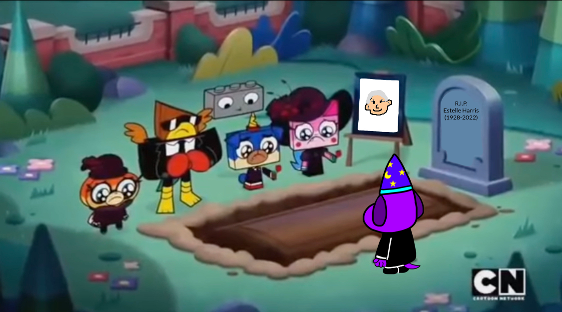 Unikitty and friends at Estelle Harris' Funeral by jrg2004 on DeviantArt