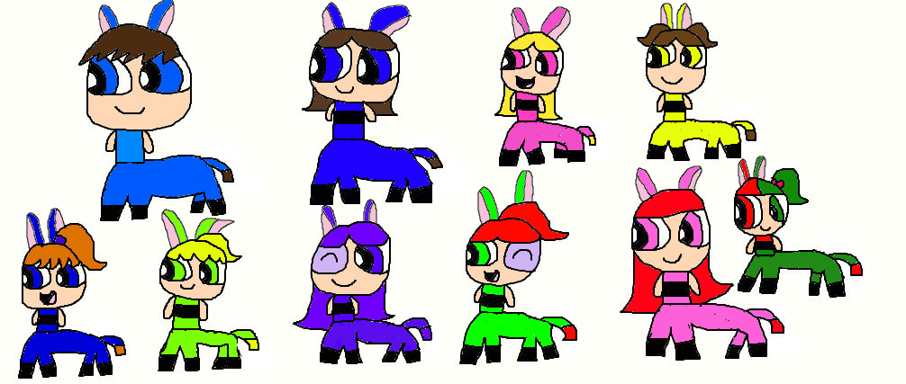 Joshua and his OCs as donkey centaurs by jrg2004 on DeviantArt