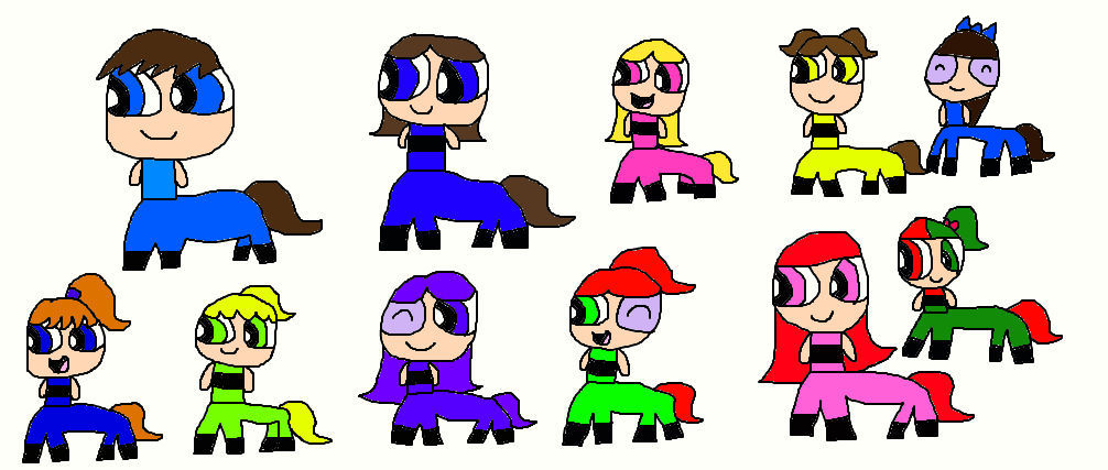 Joshua and his OCs as centaurs with Kimby by jrg2004 on DeviantArt