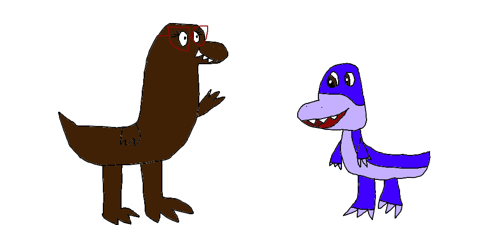 Stacey as a T-Rex meets Chomper by jrg2004 on DeviantArt