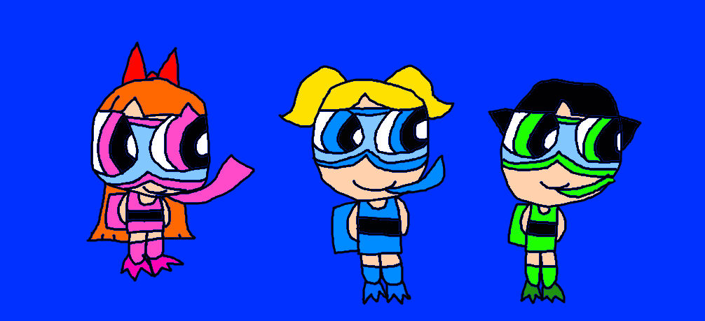 Powerpuff Girls scuba diving by jrg2004 on DeviantArt