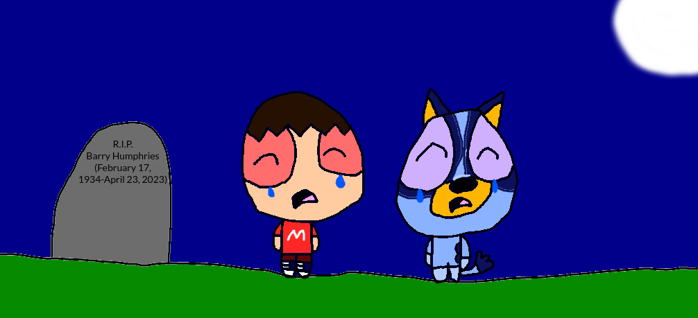 Daniel and Bluey at Barry Humphries' funeral by jrg2004 on DeviantArt