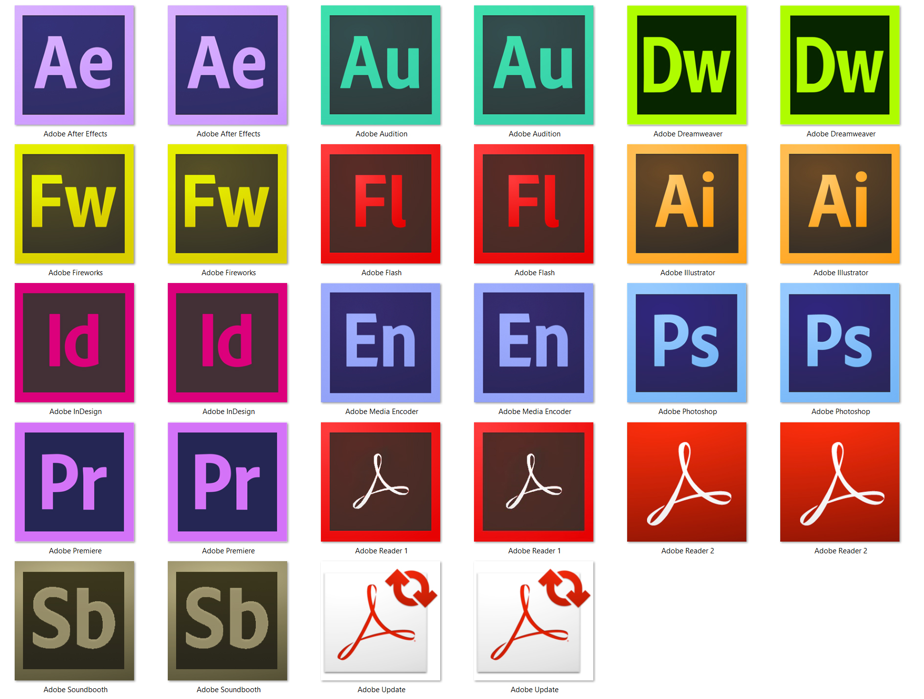 Adobe ICOs PNGs by 95wolfie95 on DeviantArt