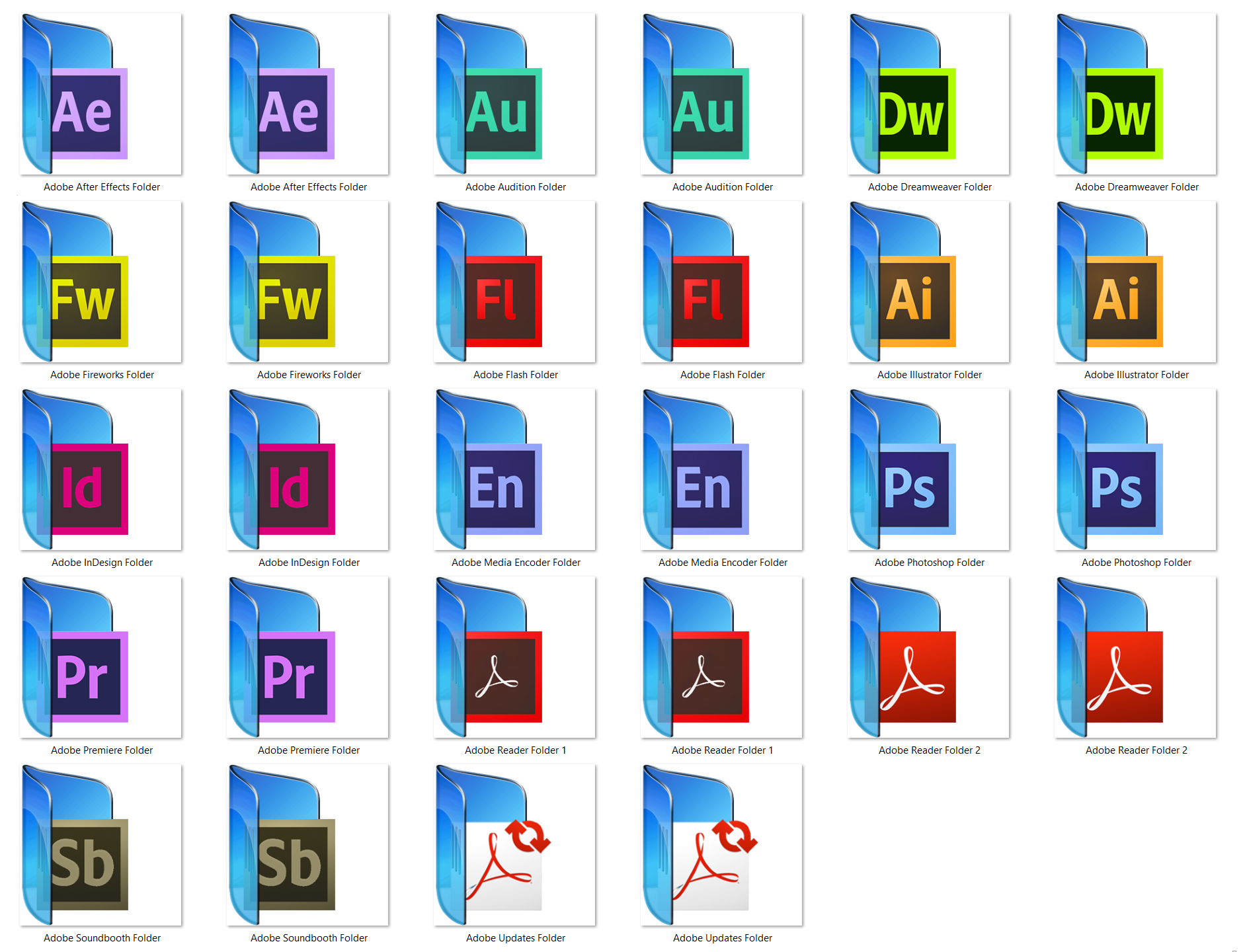 Adobe Folders ICOs PNGs by 95wolfie95 on DeviantArt