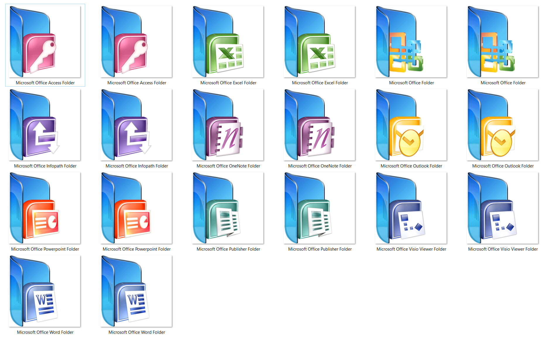 Microsoft Office Folders ICOs PNGs by 95wolfie95 on DeviantArt