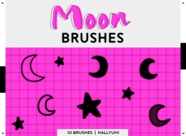 BRUSHES: Moon and Stars by Hallyumi on DeviantArt