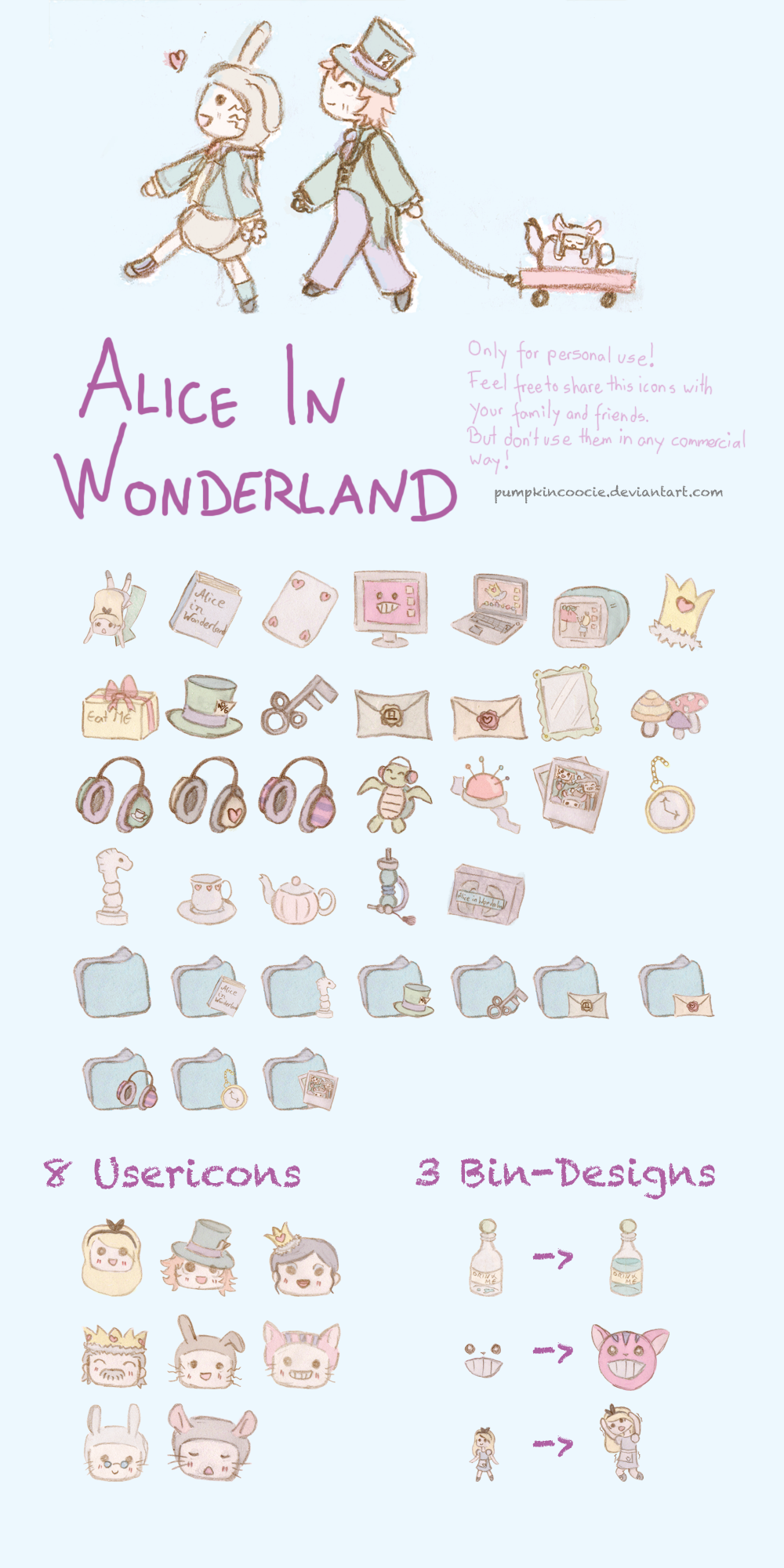 Alice in Wonderland Iconset by PumpkinCoocie on DeviantArt