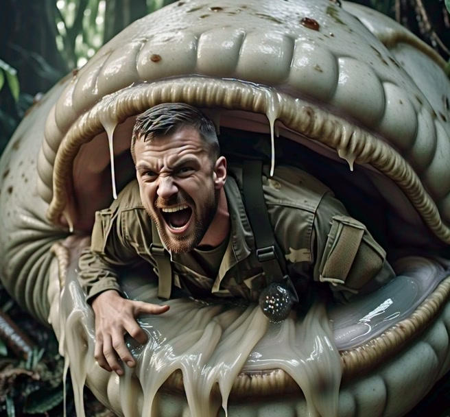 A man is eaten alive by a Giant Slug by FLESH-MUTANT on DeviantArt