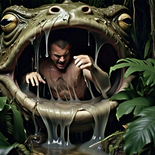 A Giant Toad eats a Man Alive by FLESH-MUTANT on DeviantArt
