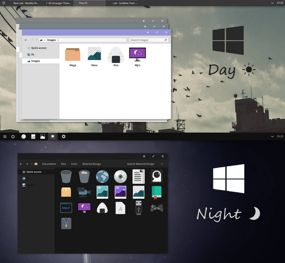 W10 Day and Night Visual Styles by kitsubon on DeviantArt