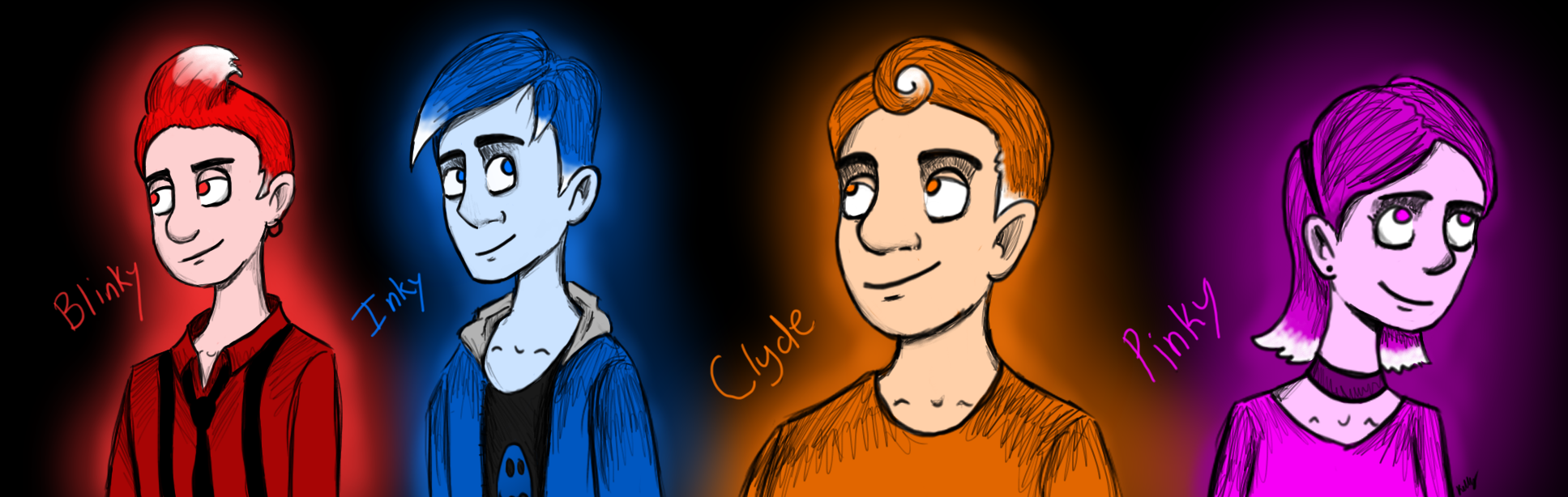 Blinky, Inky, Pinky, and Clyde by transformersluna on DeviantArt