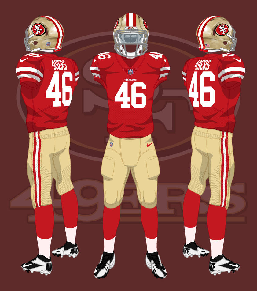San Francisco 49ers uniforms by CoachFieldsOfNOLA on DeviantArt