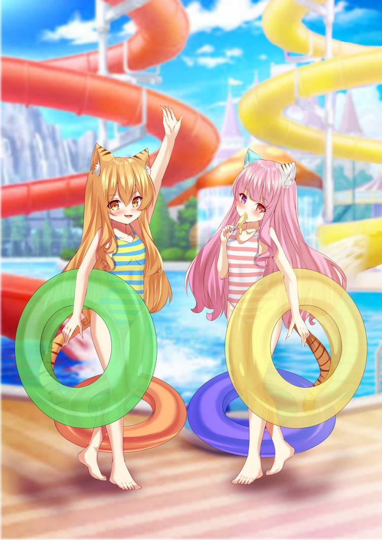 Akemi and yellow at the water park by chloeakemi on DeviantArt