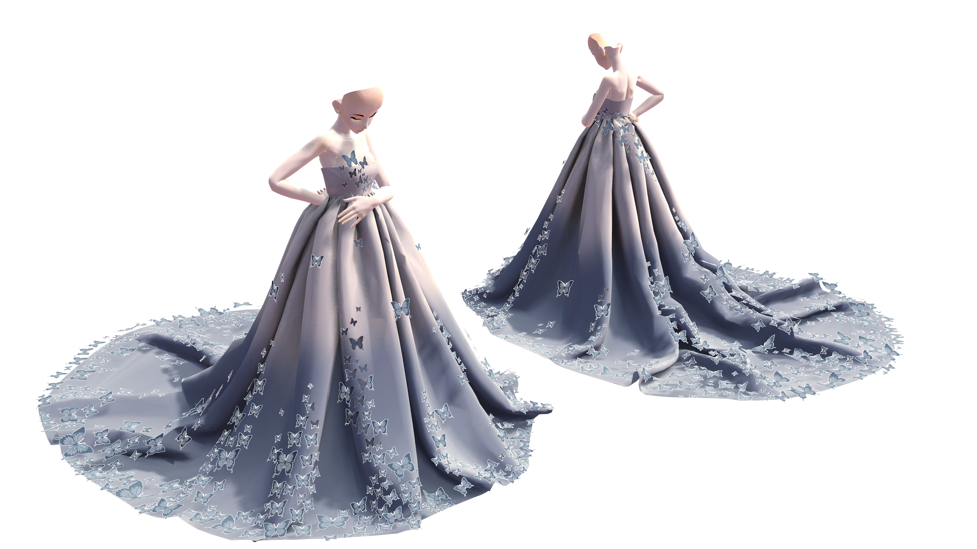 MMD TDA Butterfly Ball Dress by AugustRan on DeviantArt