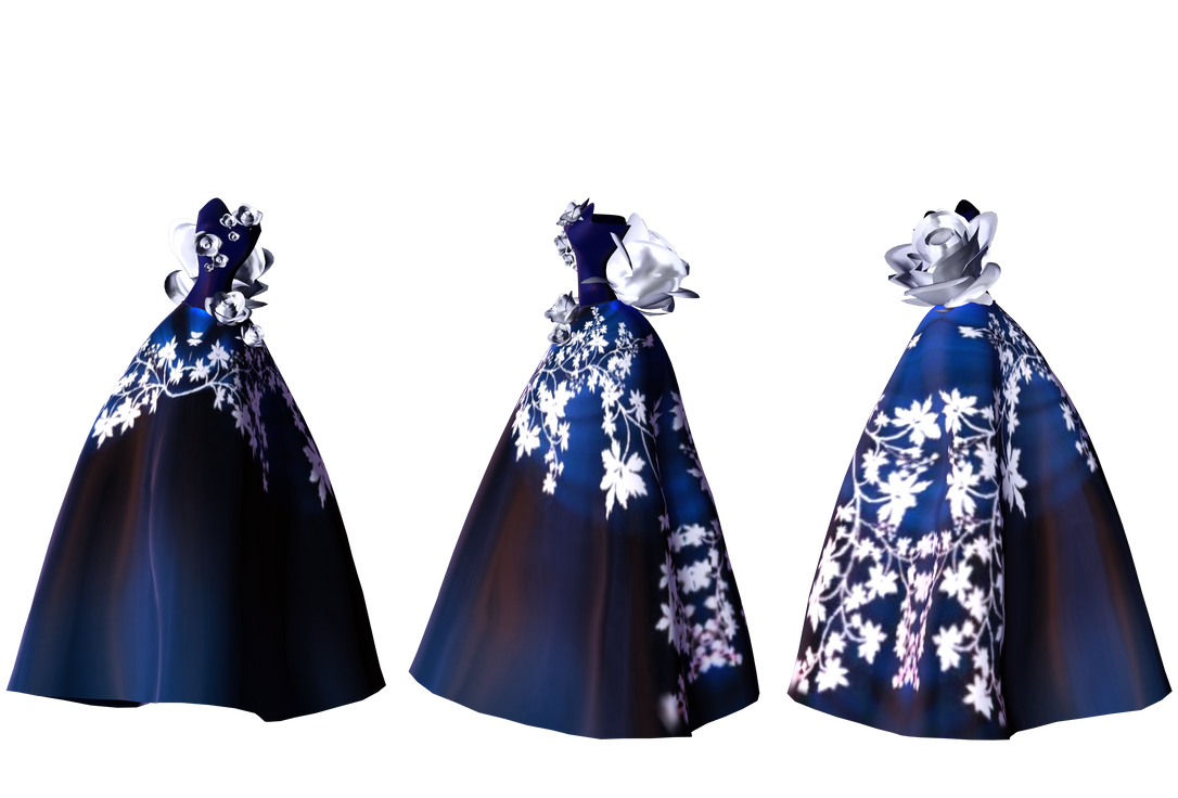 MMD Blue Rose Dress by AugustRan on DeviantArt