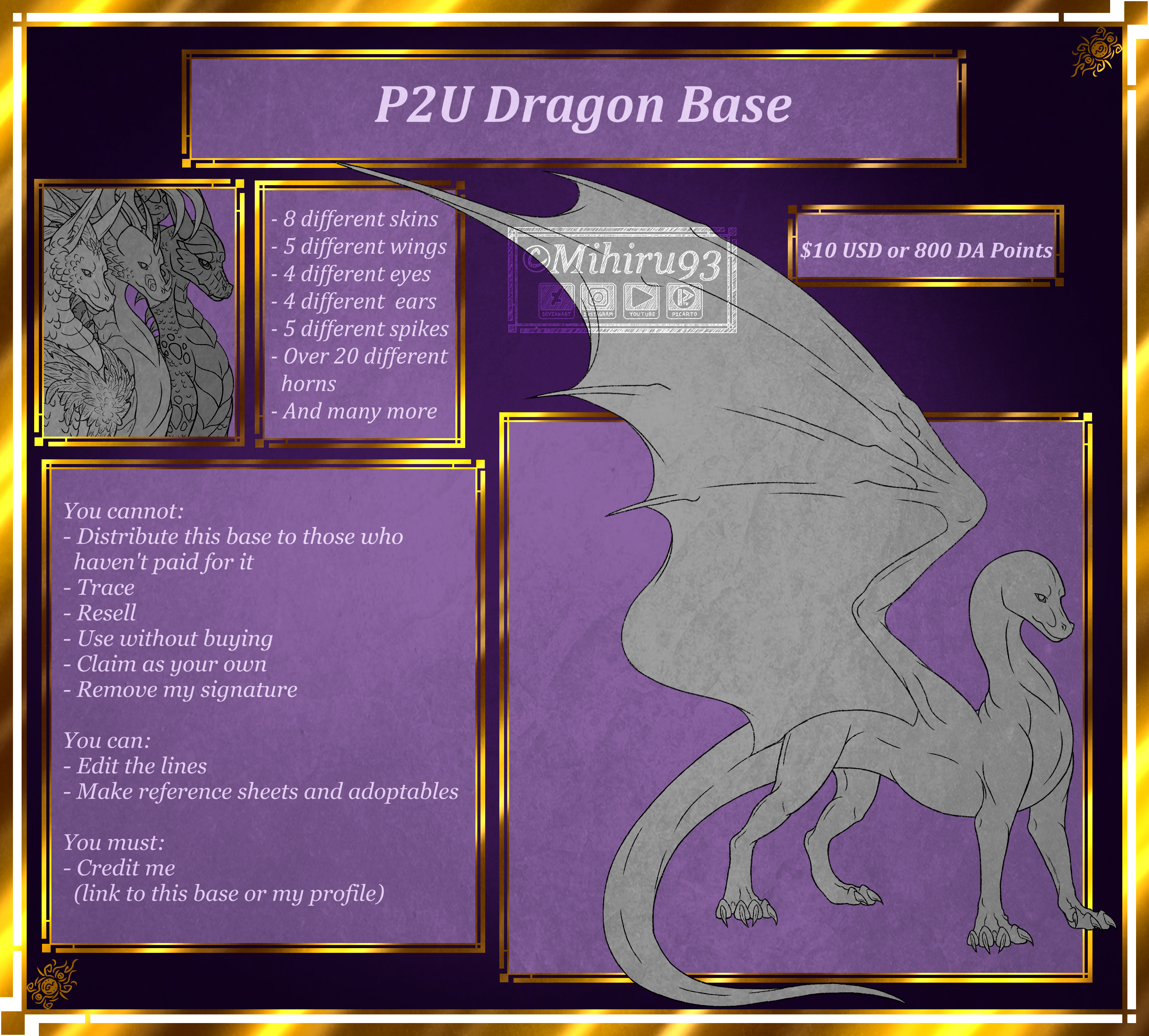P2U Dragon Base by Mihiru93 on DeviantArt