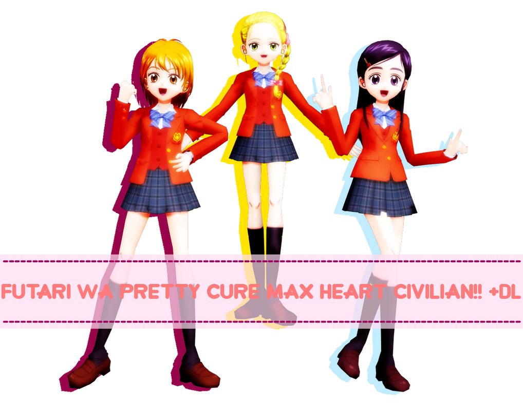 MMD Futari Wa Pretty Cure Max Heart civilian DL! by Vtrevisan on DeviantArt