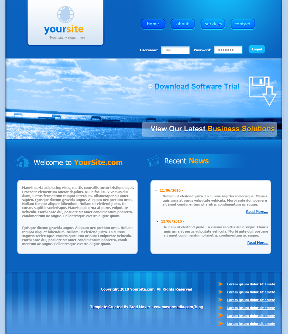 Free Blue Template by mavermedia on DeviantArt