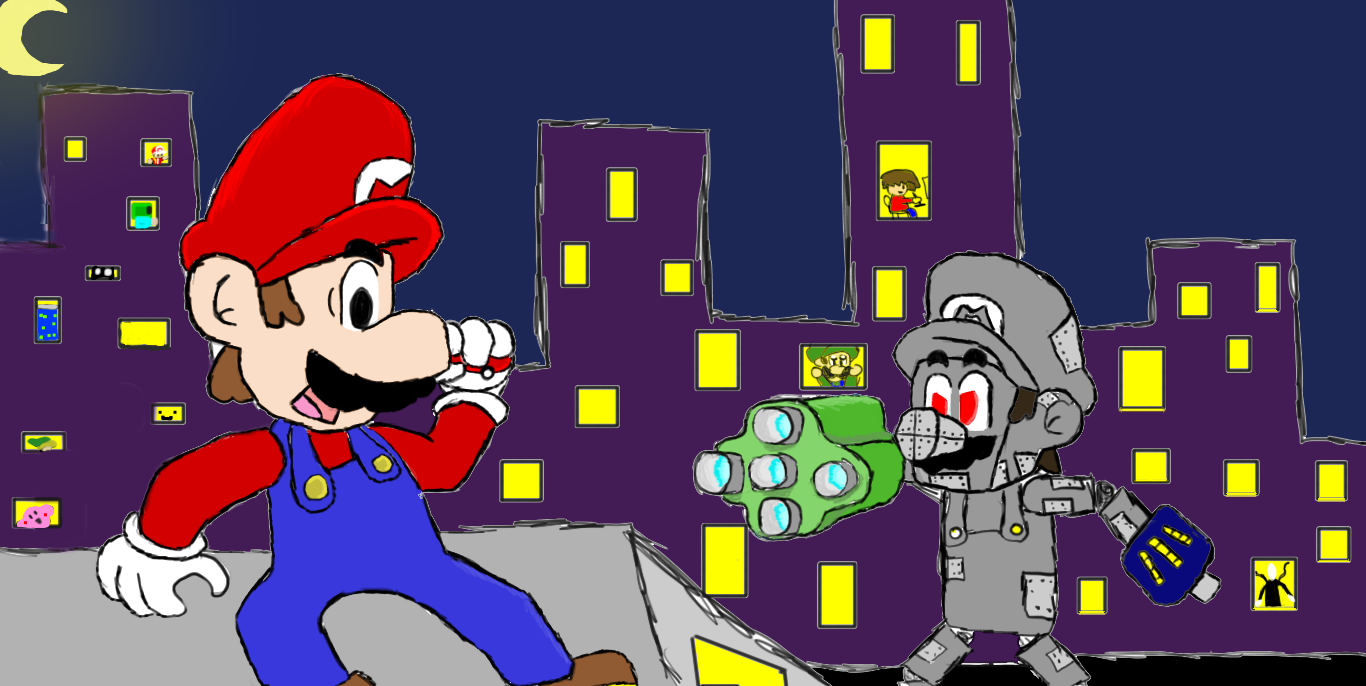 mario VS mecha mario by andybros1234 on DeviantArt