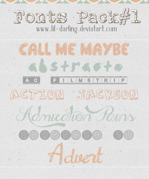 Fonts Pack#1 by Lil-darling on DeviantArt