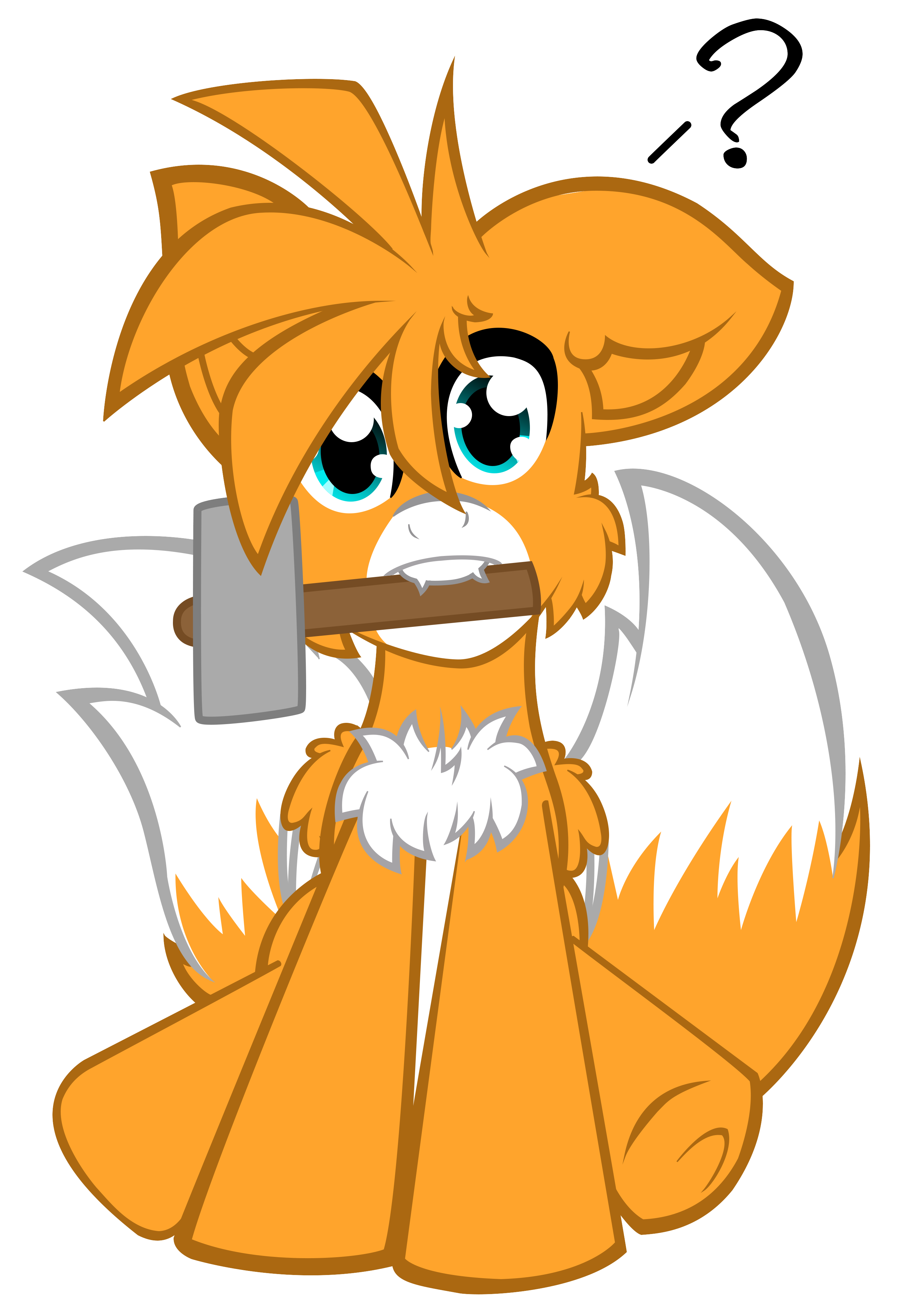 Tails the Fox - Ponified ((Holding a Hammer)) by AerithEchidna4rt on ...