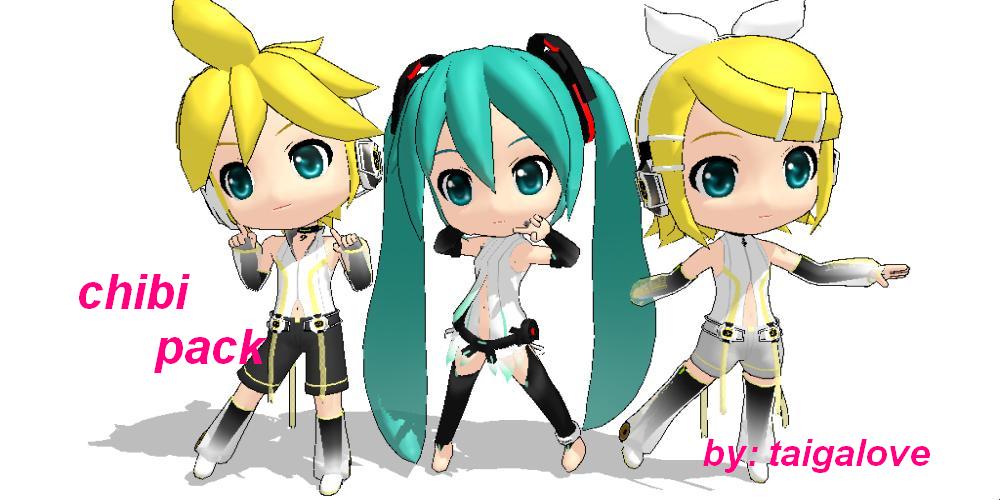 MMD pack chibi LEN/MIKU/RIN append by taigalove on DeviantArt