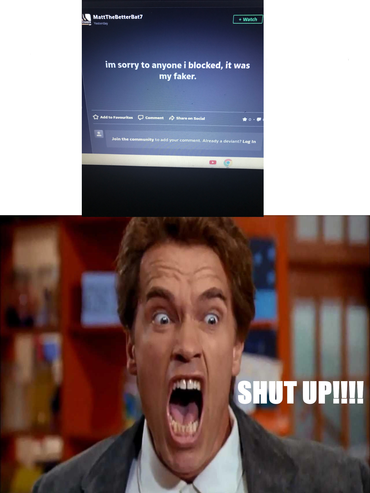 Arnold Tells MattTheBetterBat7 to Shut Up by NeoTheBat100 on DeviantArt