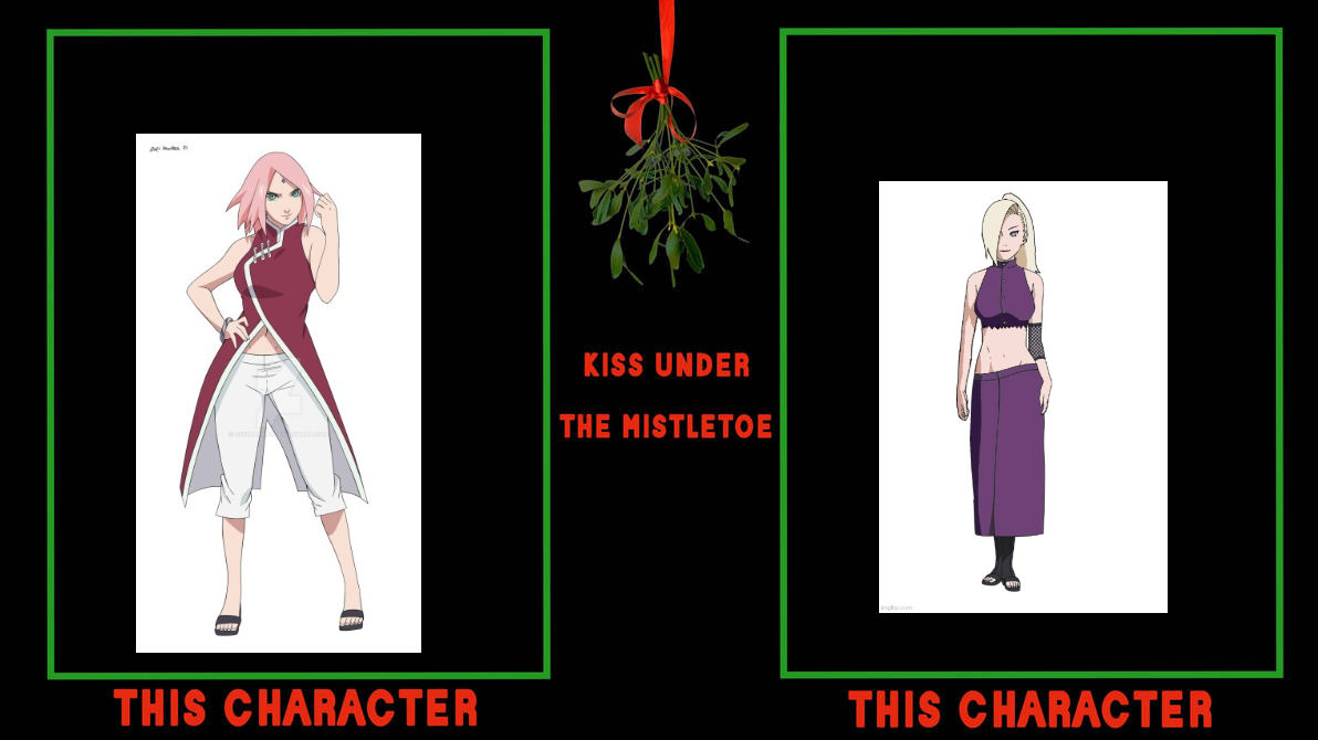 Sakura And Ino Kiss Under Mistletoe By Mattthebat7 On Deviantart