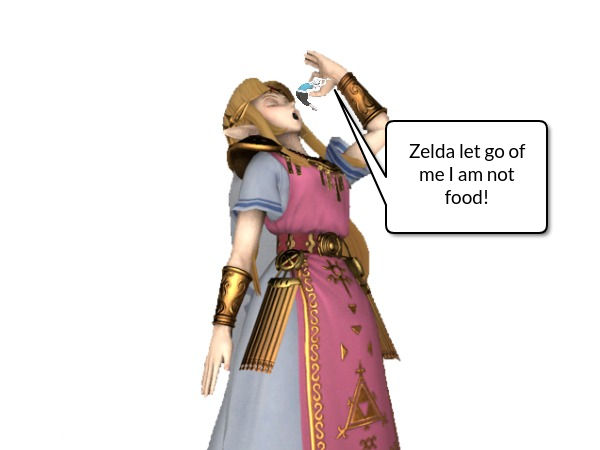 Zelda About to Eat Little Wii Fit Trainer by NeoTheBat100 on DeviantArt