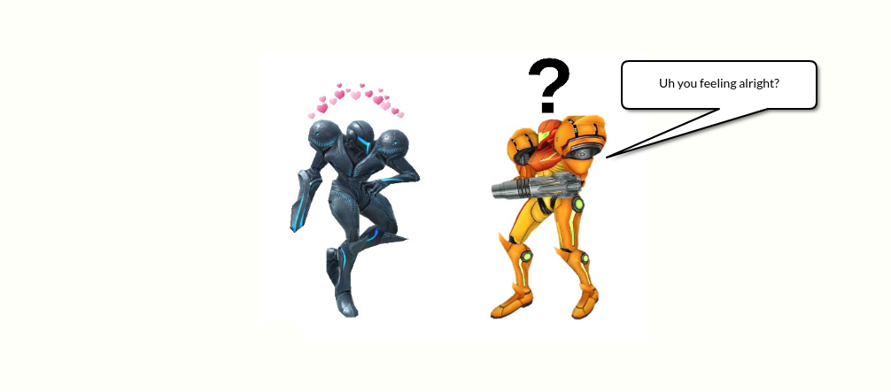 Dark Samus Falls in Love With Samus #1 by NeoTheBat100 on DeviantArt