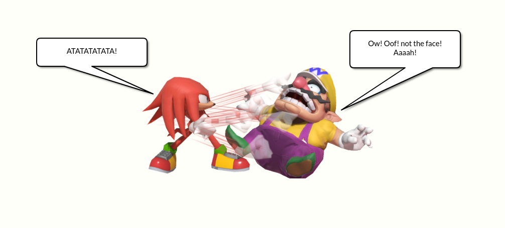 Knuckles Beats Up Wario by NeoTheBat100 on DeviantArt