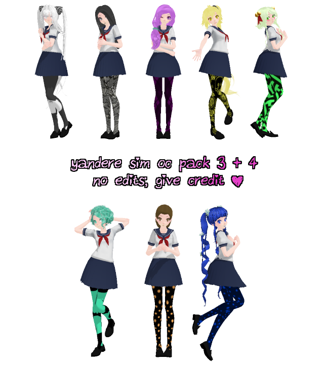 [MMD PACKS 3 + 4] Yandere Sim OCs [Female] by InvaderIka on DeviantArt