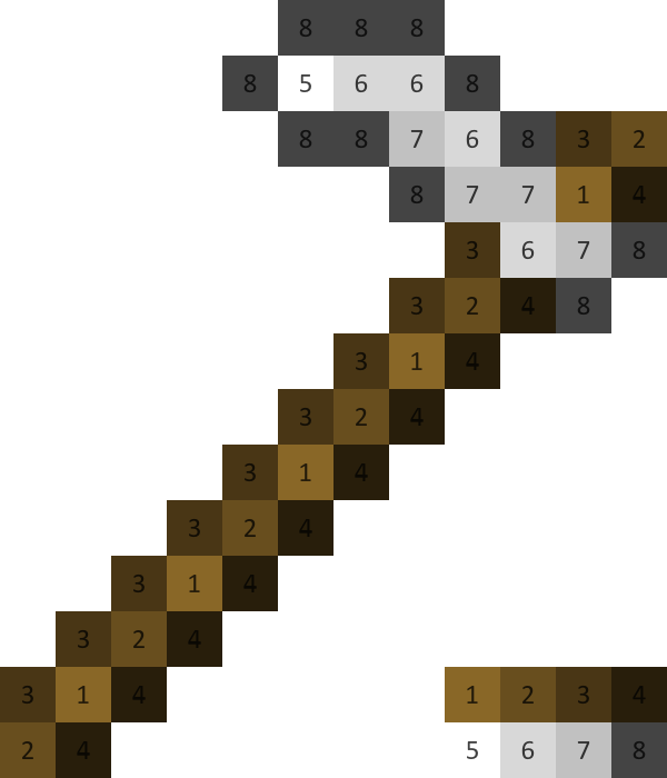 how to draw a minecraft diamond hoe