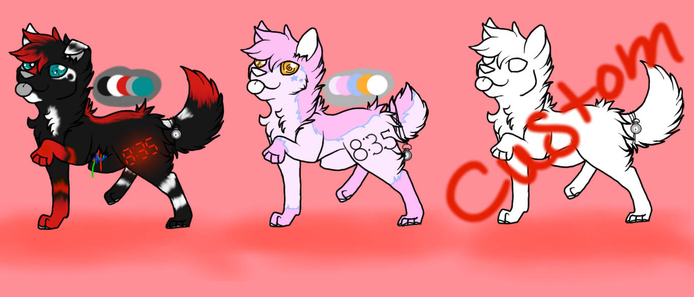 Time/Clock Dog Adoptable's (Open) by whitewind1 on DeviantArt