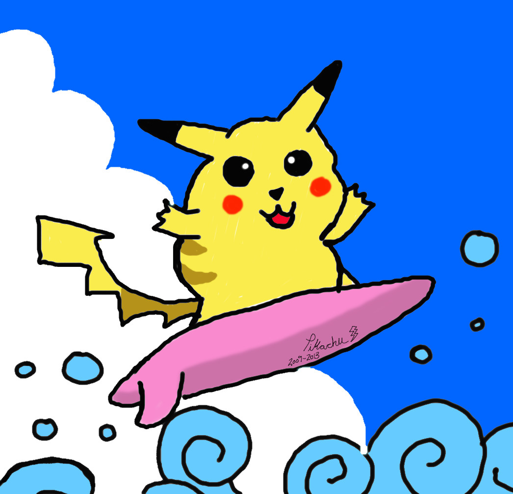 Surfing Pikachu by NativeAmericanArts on DeviantArt