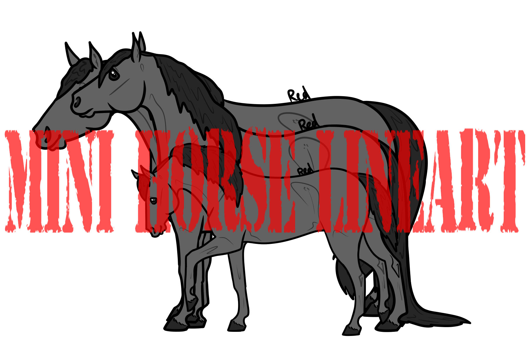 Miniature Horse Lineart PACK by ReddWater on DeviantArt