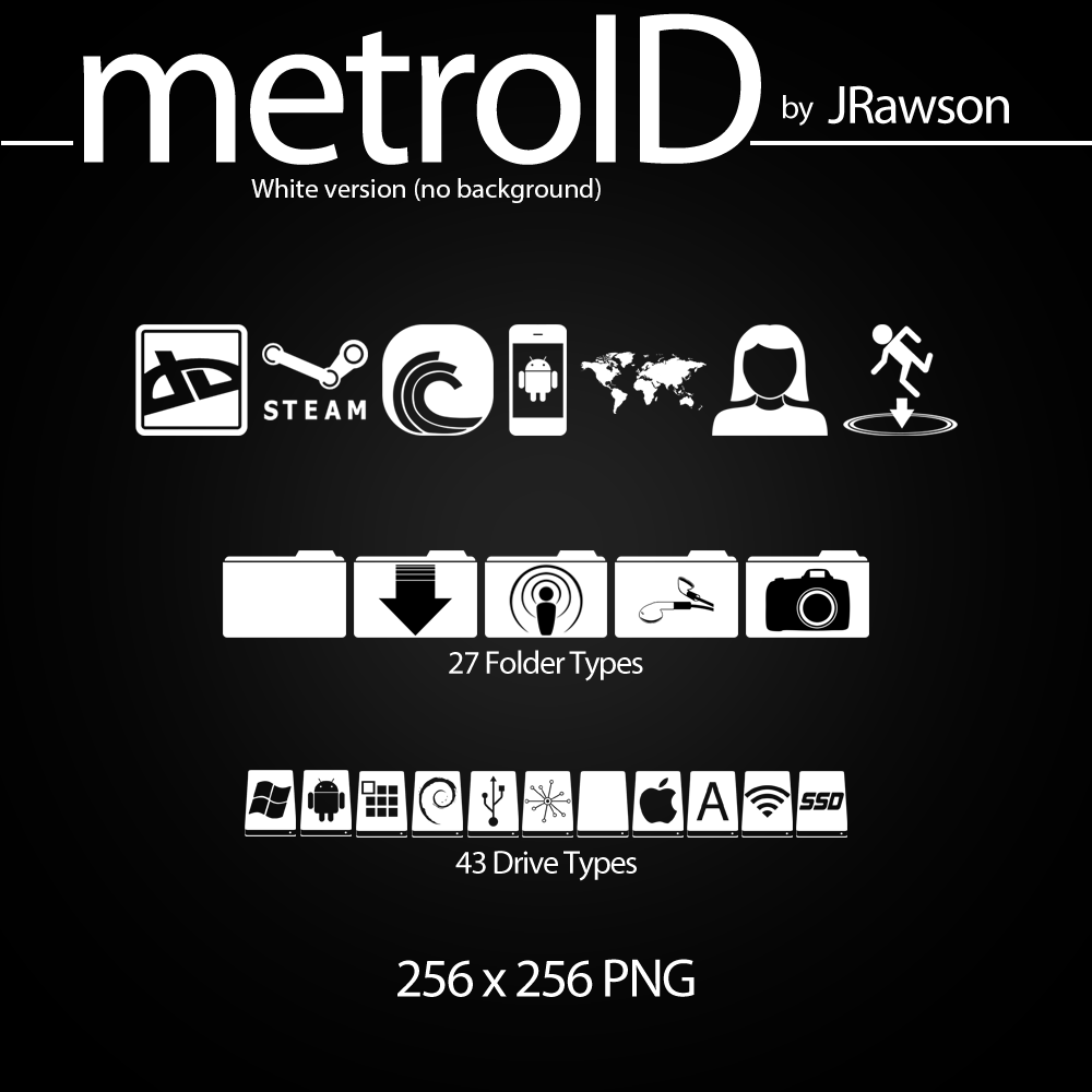 MetroID Icons (White No BG) by JRawson by JRawson on DeviantArt