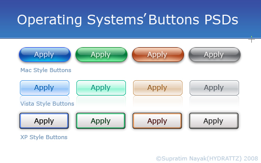 Operating Systems Buttons PSDs by HYDRATTZ on DeviantArt